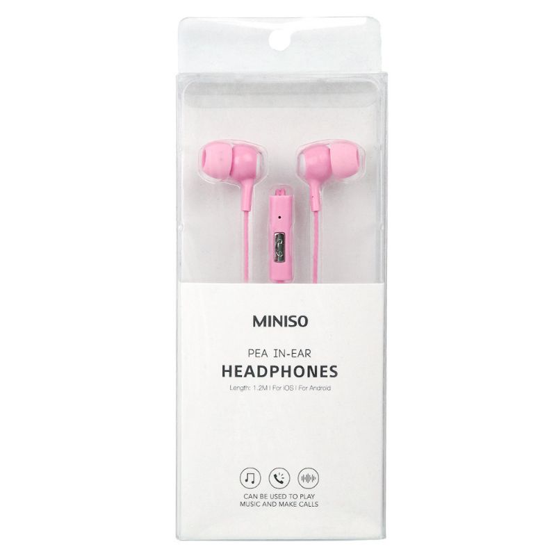 Jual MINISO Official Earphone In-ear Sport Earbuds HD Headset (PINK ...