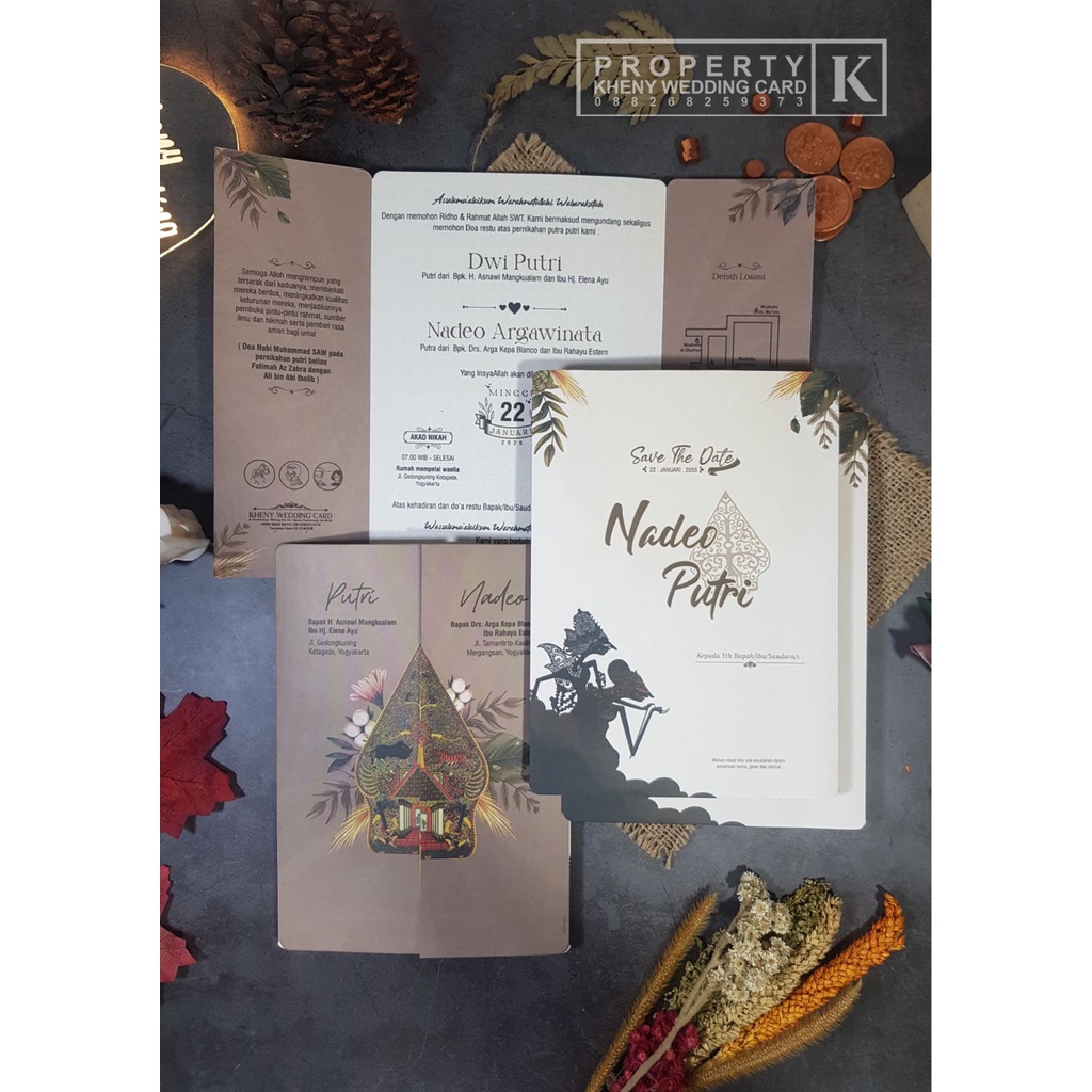 Jual undangan gunungan adat jawa undangan wayang undangan pernikahan ...