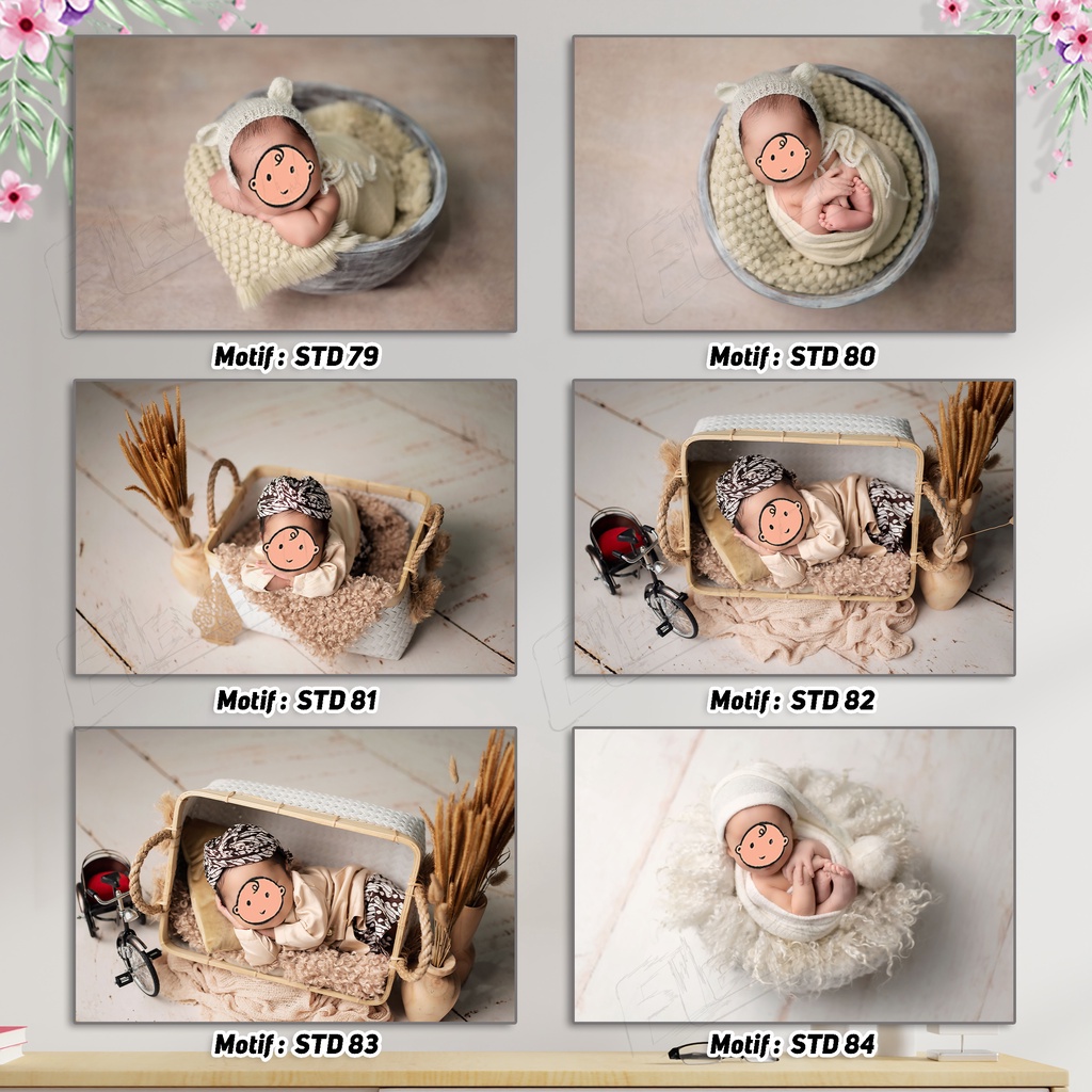 Jual Cetak + Bingkai / Papan MDF Photoshoot Bayi Ala Studio NewBorn ...