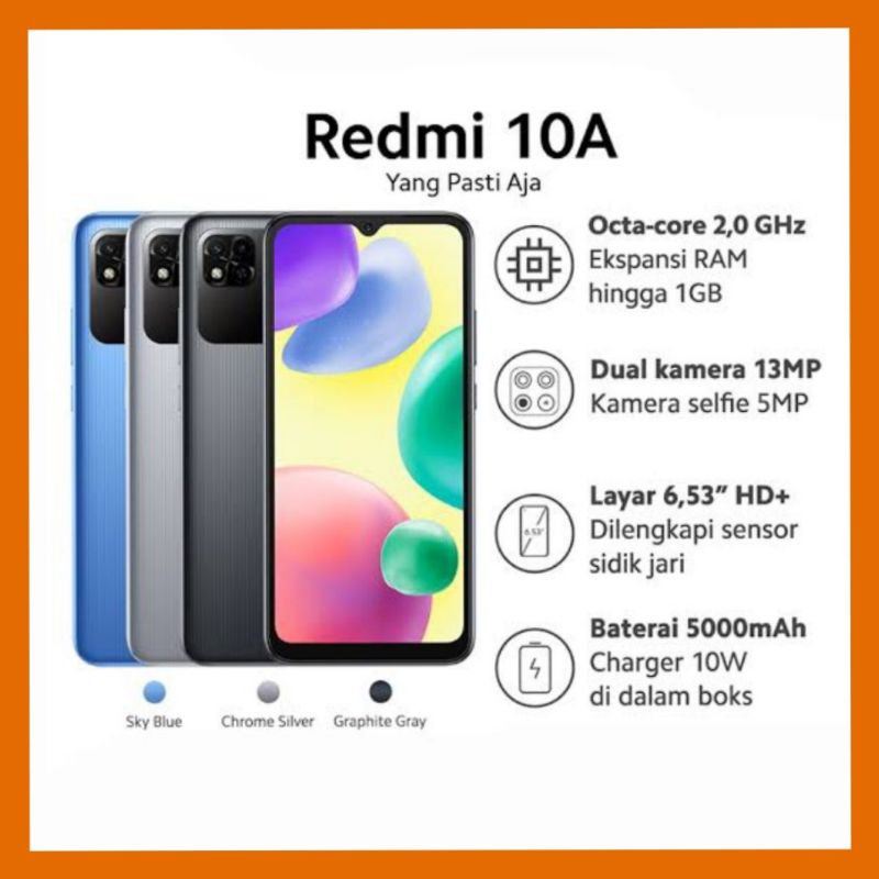 Jual xiaomi redmi 10A 3gb/32gb bergaransi resmi handphone android ...