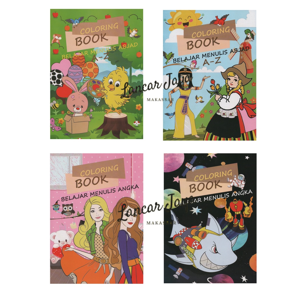 Jual Buku Mewarnai Menulis Angka Abjad Inter Fancy IF-BJA Coloring Book ...
