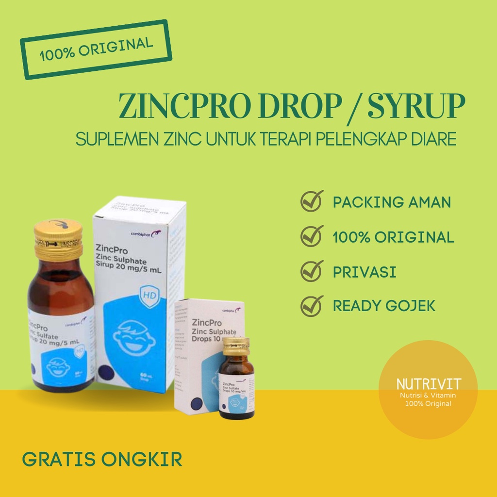 Jual ZINCPRO SYRUP 60 ML DROPS 15 ML Suplemen Diare Anak Bayi | Shopee Indonesia