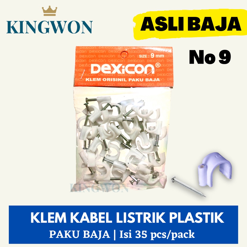 Jual KLEM KABEL LISTRIK PLASTIK NOMER 9 MM PAKU BAJA ASLI WARNA PUTIH ...