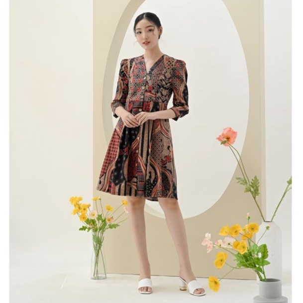 Jual MTS 308 - Dress Batik Modern / Terusan Batik Modern | Shopee Indonesia