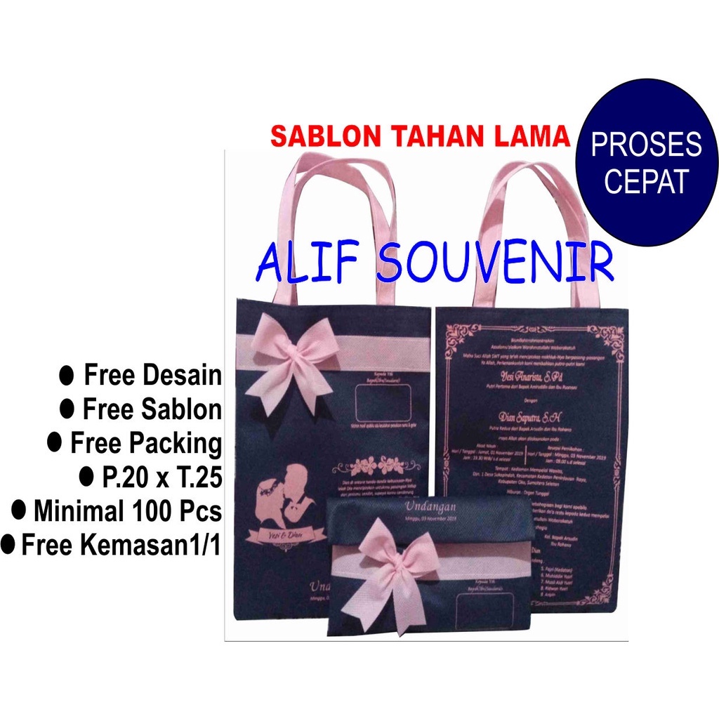 Jual Undangan tas murah|berkualitas|gratis sablon,desain,kemasan ...