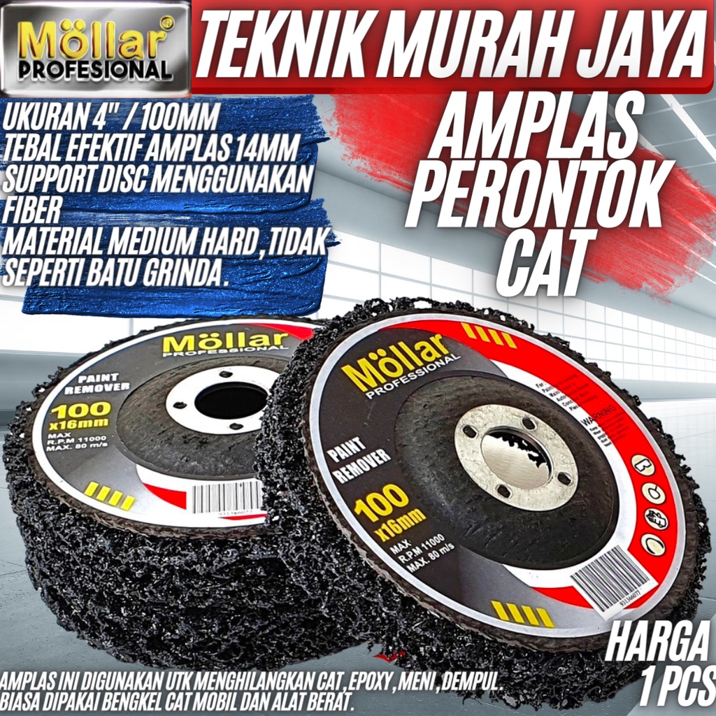 Jual MOLLAR Amplas Perontok Cat Paint Remover Pembersih Cat Epoxy ...