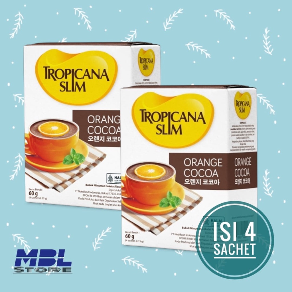 Jual Tropicana Slim Orange Cocoa 4 Sachet - Minuman Cokelat Tanpa Gula ...