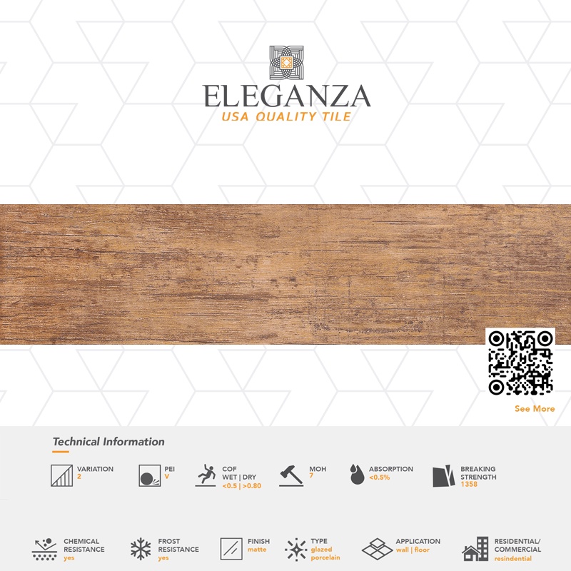 Jual Eleganza Tile Anticho Maple Wood Look Tile 615L082 15 x 60 cm ...