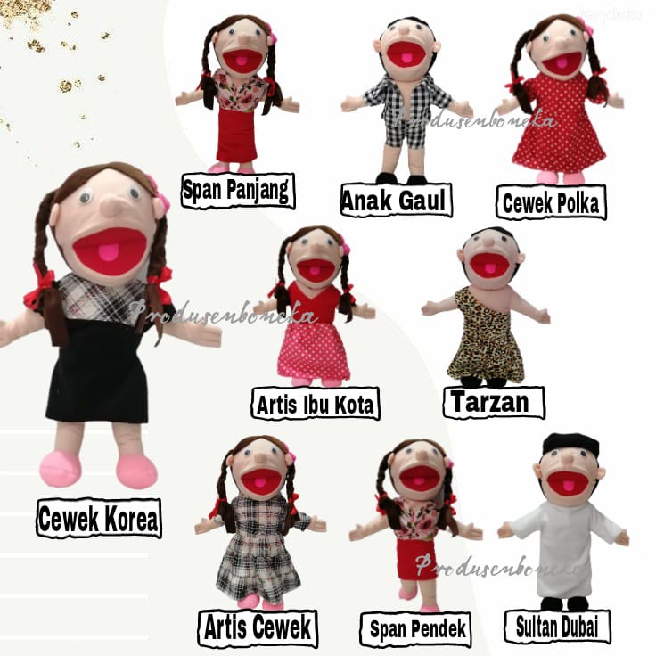 Jual Hand Puppet Baju Ganti Muppet Aneka Karakter Muffet Boneka Cablak ...