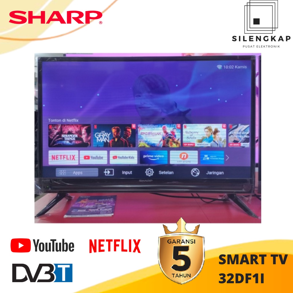 Jual TV SHARP 32 INCH SMART TV 32DF1I GARANSI RESMI | Shopee Indonesia