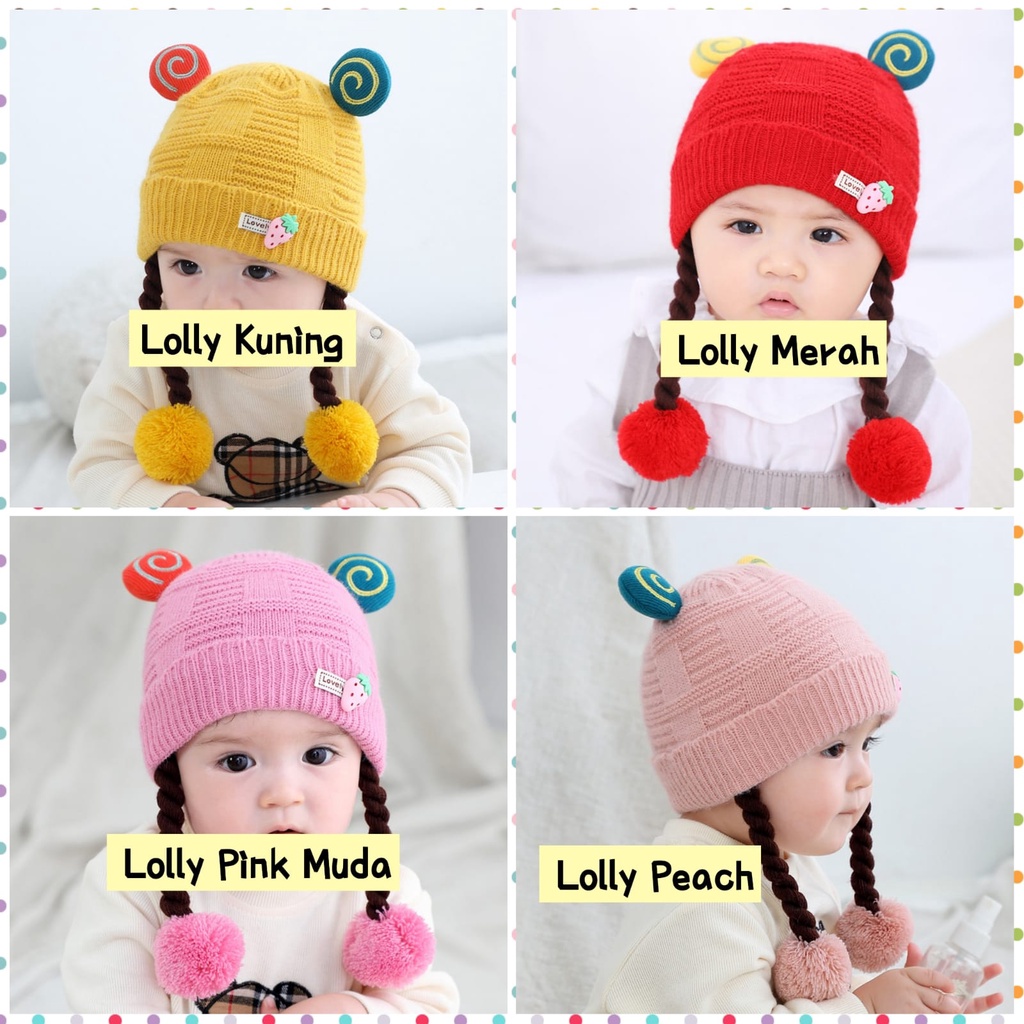 Jual Topi Rajut Newborn / Kupluk Kepang Bayi Anak Perempuan / Kupluk ...