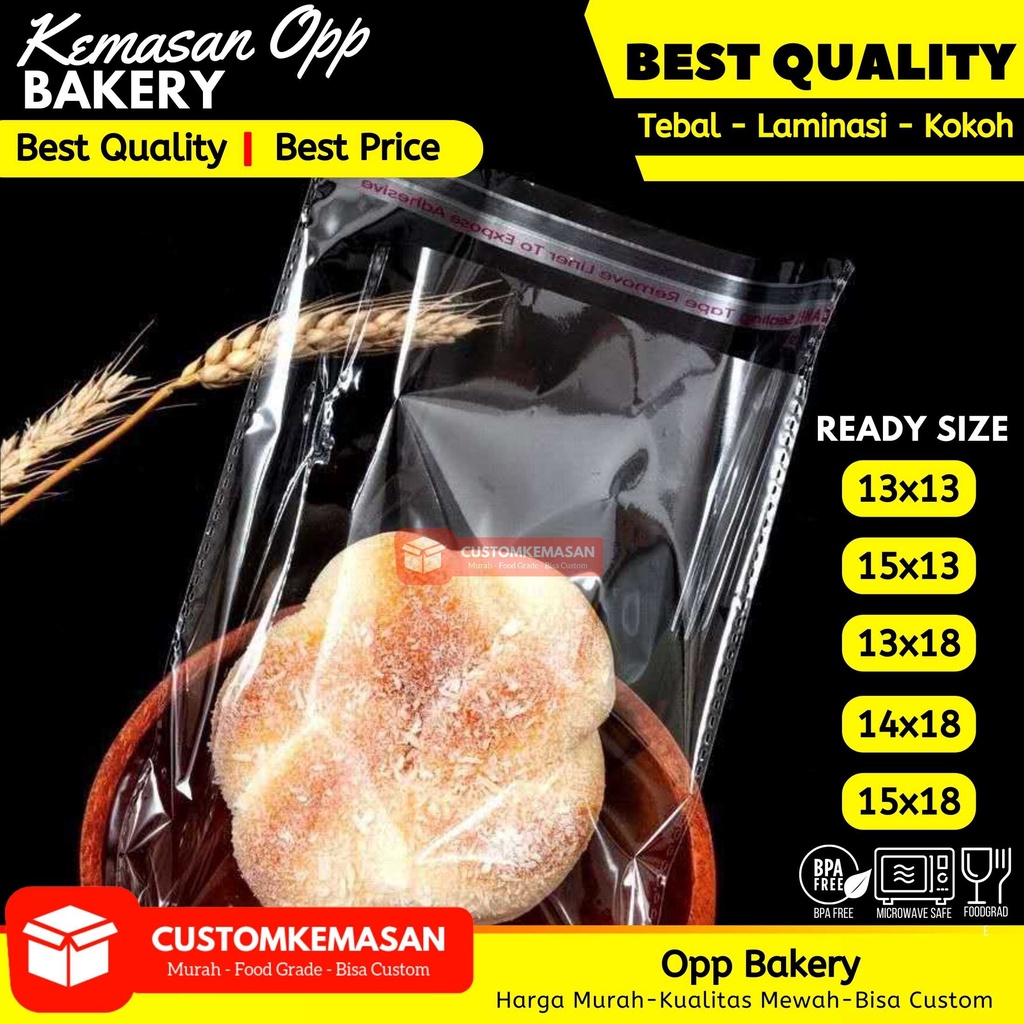 Jual Plastik OPP Bakery / Kemasan Roti / Plastik Roti / Plastik Lem ...