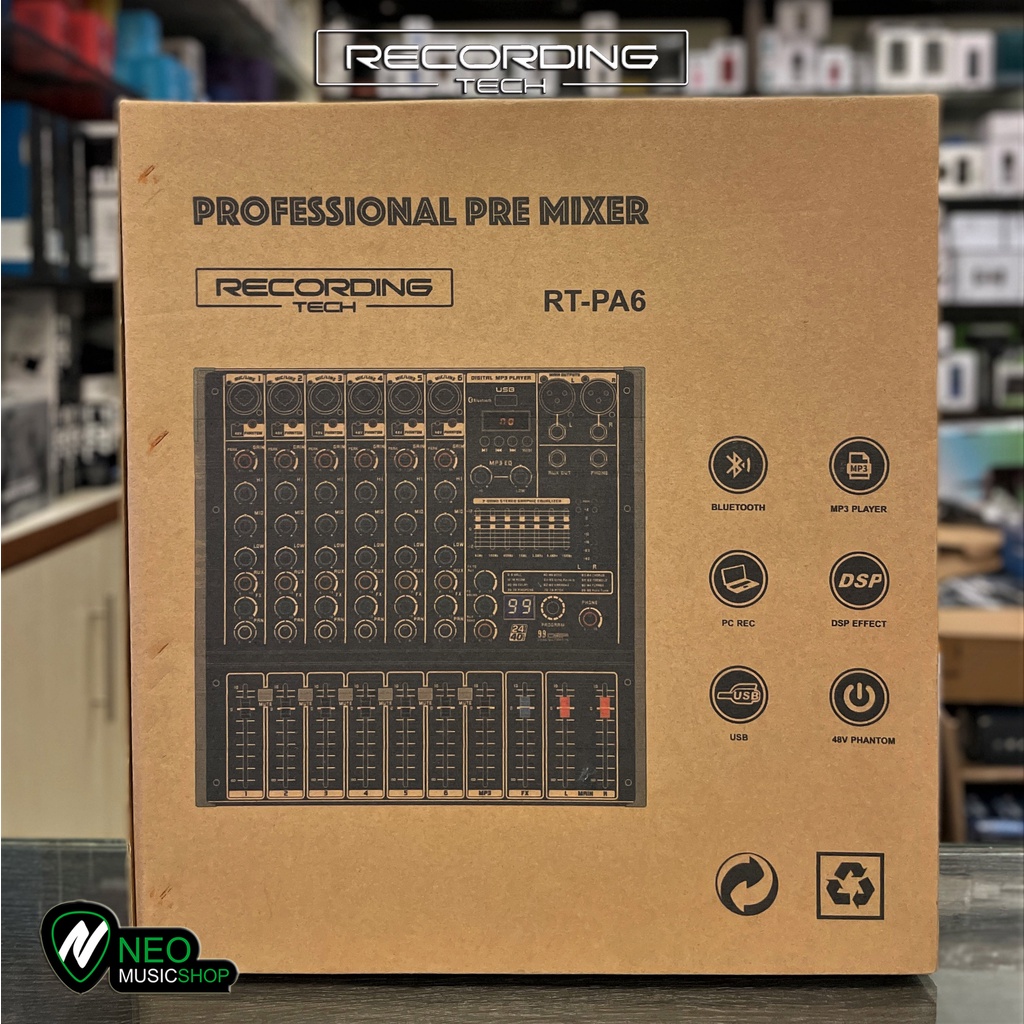 Jual Recording Tech RT PA6 Professional Mixer with USB & Audio ...