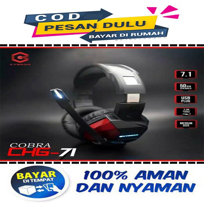 Jual CYBORG HEADSET GAMING CHG71 COBRA surround sound | Shopee Indonesia