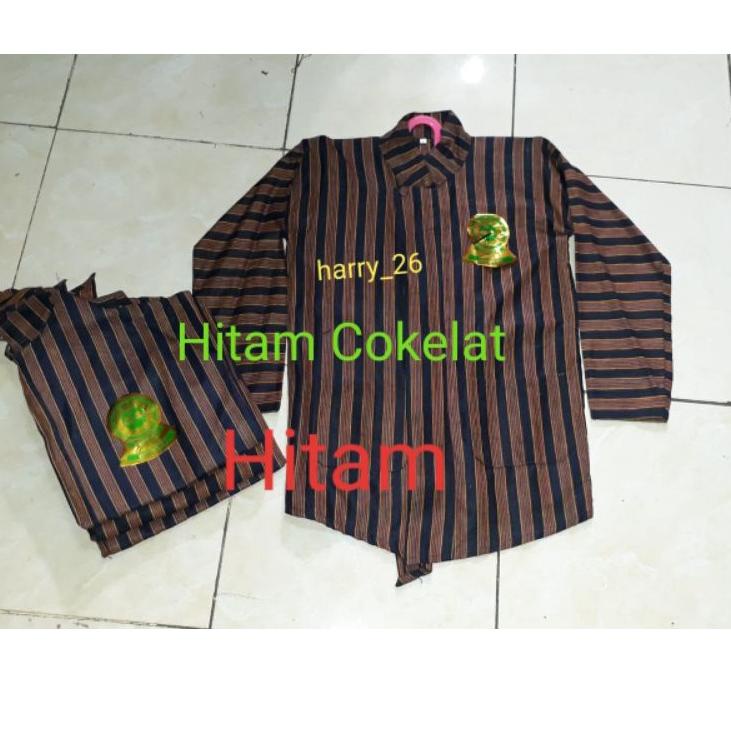Jual [CODE AS24] Surjan Lurik Adat Jawa / Beskap Lurik Hitam Cokelat BRI2 | Shopee Indonesia
