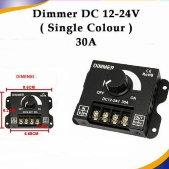 Jual Dimmer 30A 12-24V Dc 12V 24V Pwm Mengatur Cahaya Led Atau Speed ...
