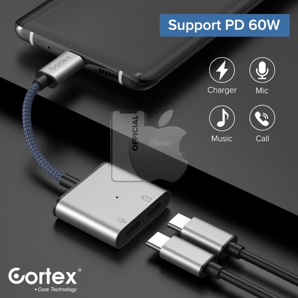 Jual Cortex MH336 Adapter Splitter 2in1 60W Type C to Type C to Type C ...