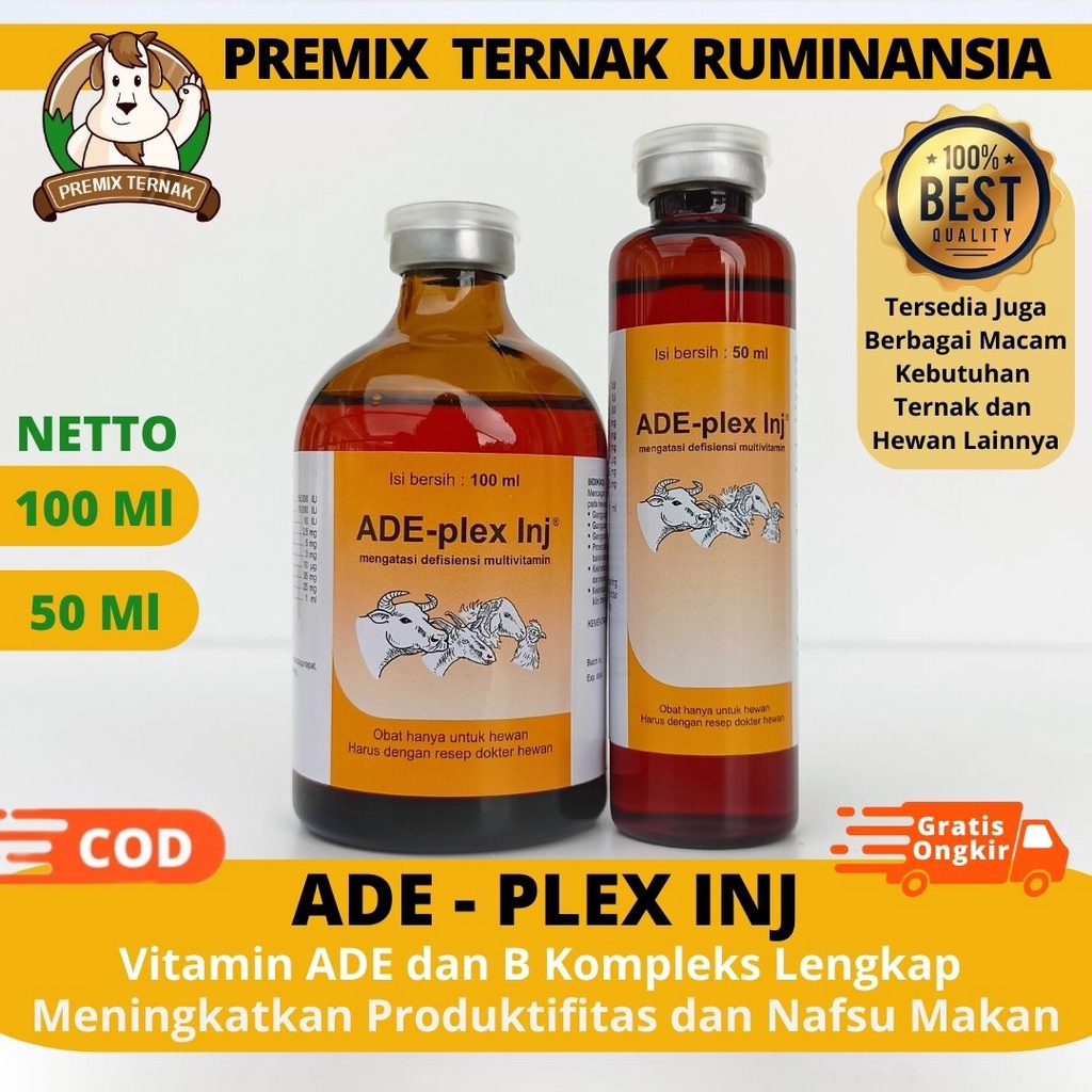 Jual ADE PLEX INJEKSI 100ML ADE PLEX INJ 50ML - Multivitamin Hewan ...