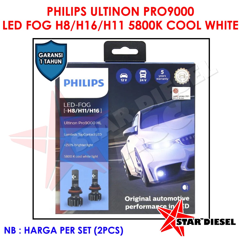 Jual H8/H11/H16 LED FOG PHILIPS NEW XTREME GEN 3 PHILIPS ULTINON PRO9000 HL | Shopee Indonesia