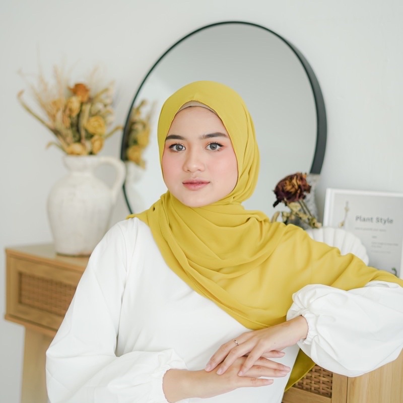 Jual Pashmina Ceruty Lime || Pashmina Ceruty Babydoll Kuning Lemon ...