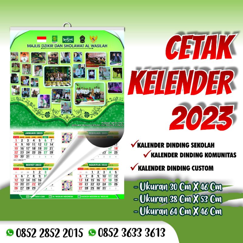 Jual KALENDER UKURAN 38 X 54 / KALENDER CUSTOM / KALENDER SEKOLAH ...