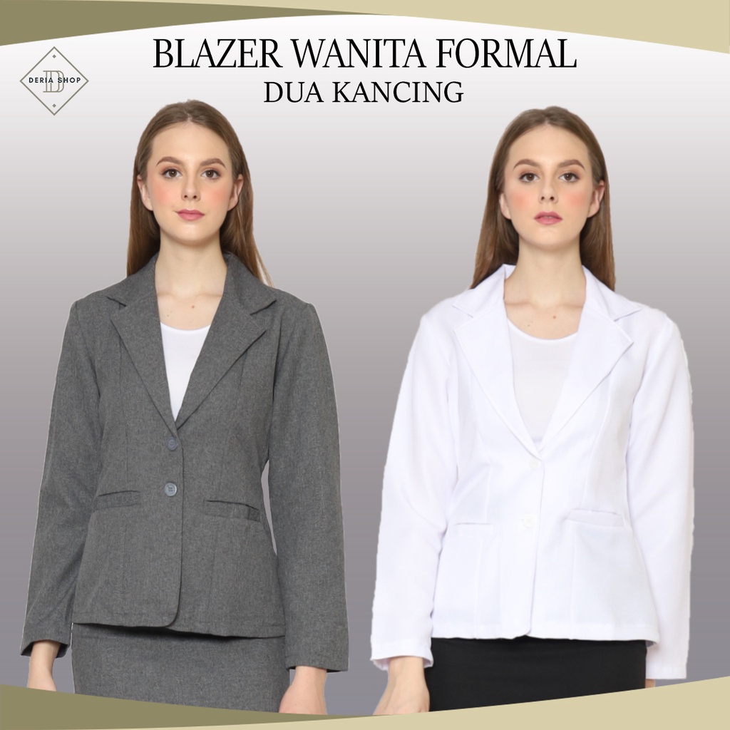 Jual Blazer Wanita Formal Kantor Hitam Polos Blezer Kerja Cewek Dewasa ...