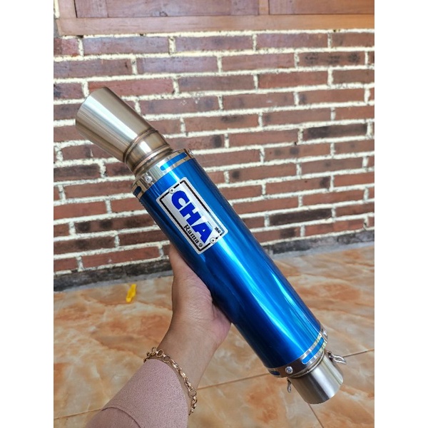 Jual knalpot Cha biru blue bisa buat motor apa saja inlet 50 mm cocok ...