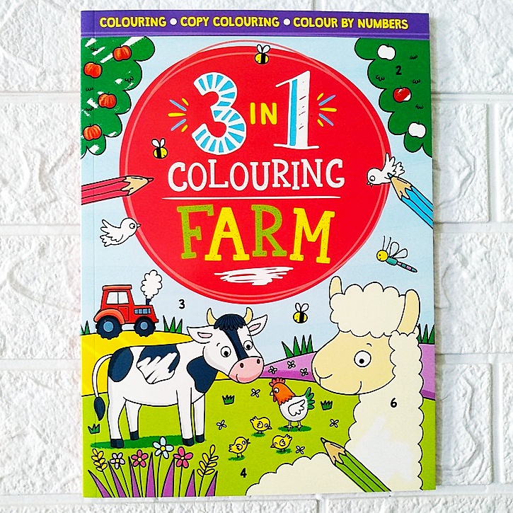 Jual ORIGINAL 3 in 1 Colouring Farm - Leon Books | Shopee Indonesia