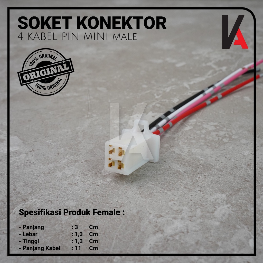 Jual Soket Sambung 4 Pin Kecil / Mini Socket Kabel Konektor Mobil Motor ...