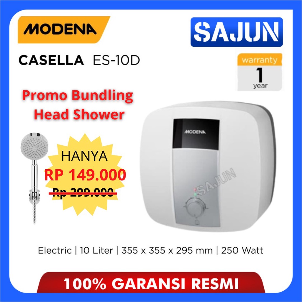 Jual Modena Electric CASSELA Water Heater 10 Lt ES 10D Pemanas AIr ...