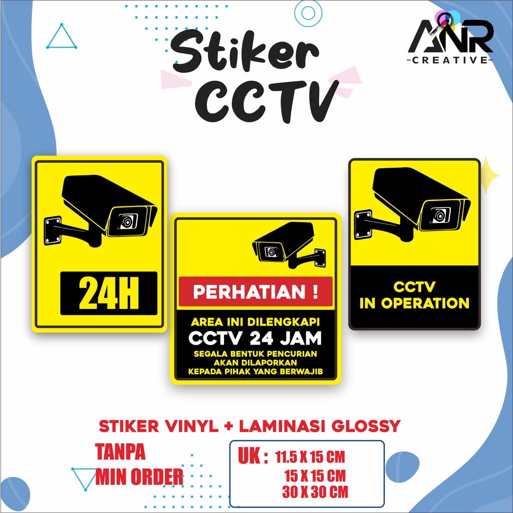 Jual Stiker CCTV / Stiker CCTV Murah / Stiker Vinyl + Laminasi Glossy ...