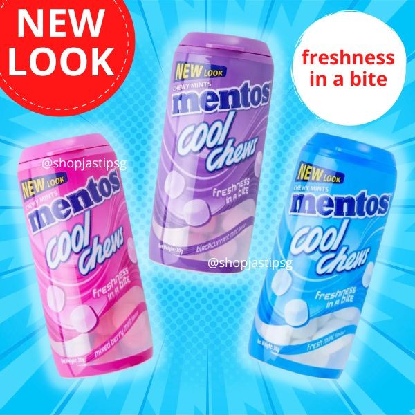 Jual Mentos Cool Chew Bery Fresh Mint Blackcurrent 30g Permen Import ...