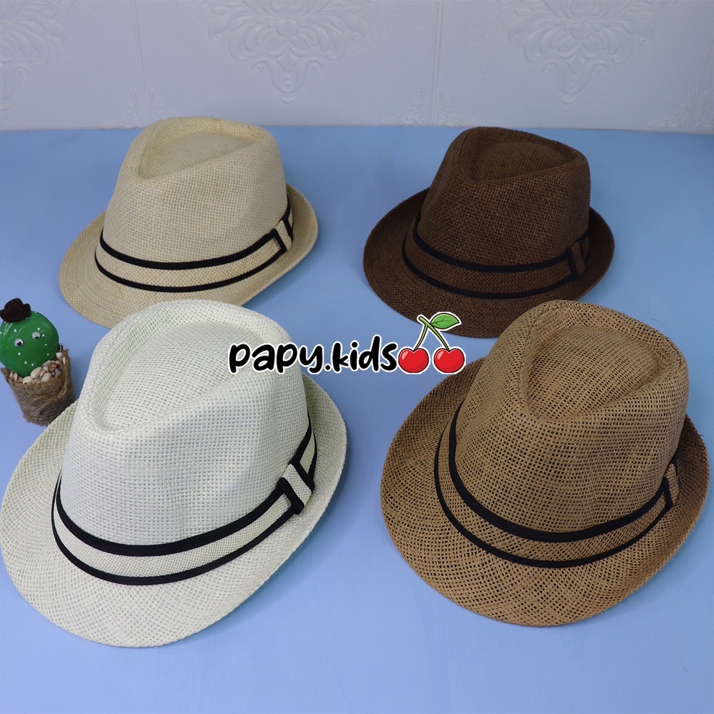 Jual Topi Fedora Tikar Pita garis F26 / Topi Fedora simple / Topi ...