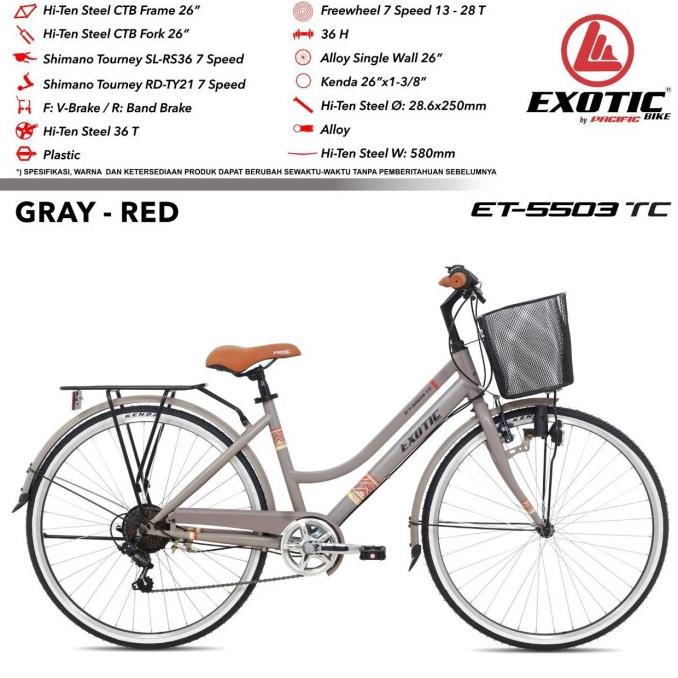 Jual Sepeda City Bike Ctb 26" Exotic Et-5503 Tc 7 Speed Garansi 5 Tahun ...