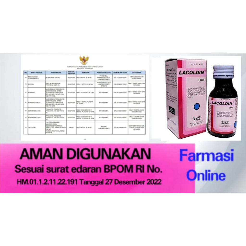 Jual Lacoldin Syrup 60 ml Flu Batuk Demam | Shopee Indonesia