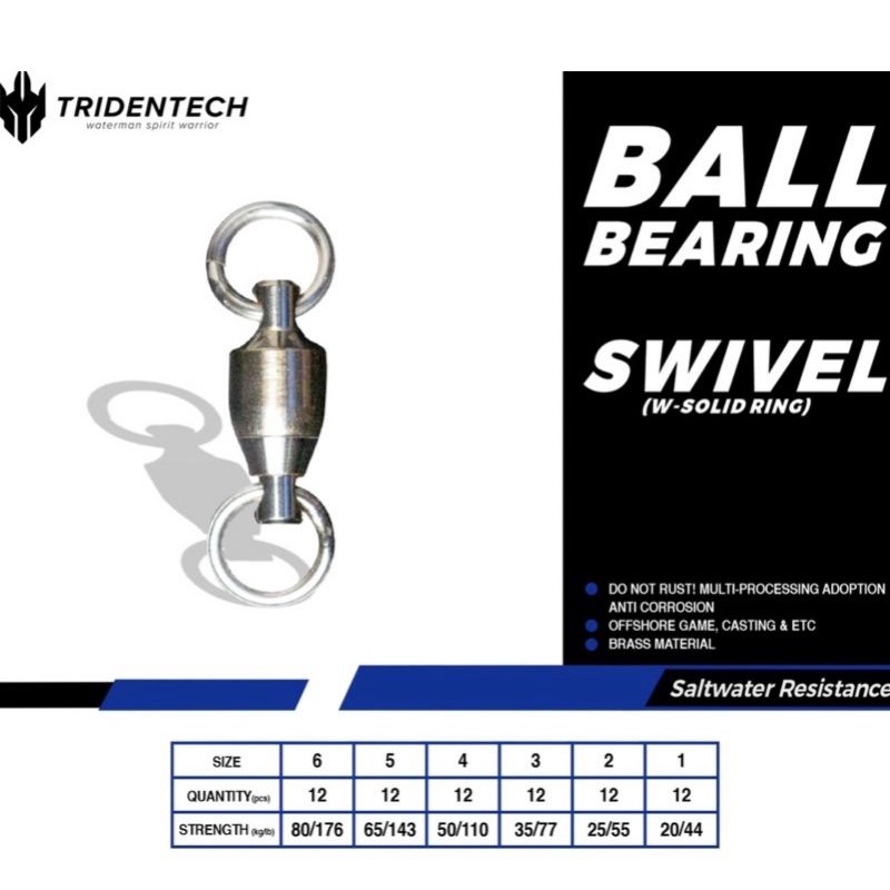 Jual Kili Kili,swifel.Ball Bearing Swivel With Solid Ring Saltwater ...