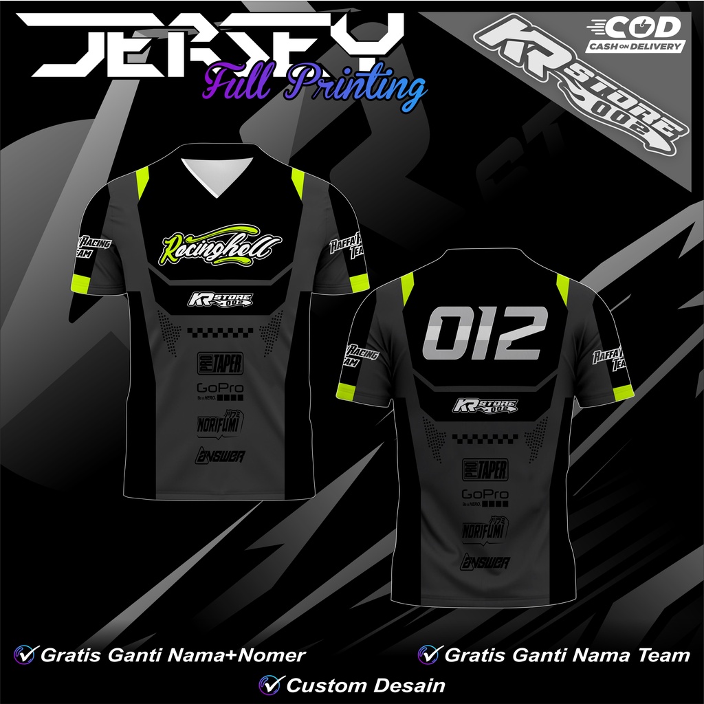 Jual Baju Jersey Racing Custom Full Printing Lengan Pendek | Shopee ...