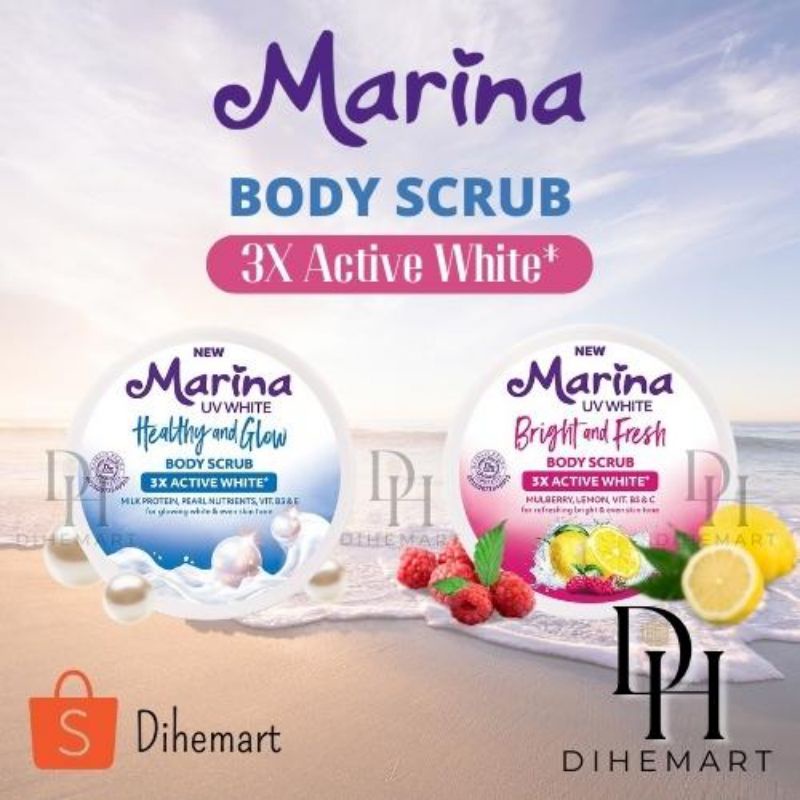Jual MARINA Body Scrub Healthy & Glow | Bright & Fresh | Shopee Indonesia