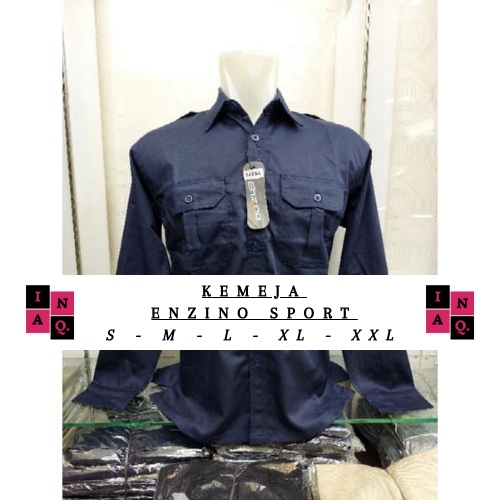 Jual INAQ - KEMEJA ENZINO - SERAGAM - PDL - PDH - SERAGAM PNS LENGAN PANJANG by ENZINO NAVY BLUE ...