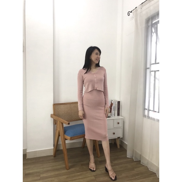 Jual Aurelyn dress ( dress + cardigan ) | Shopee Indonesia