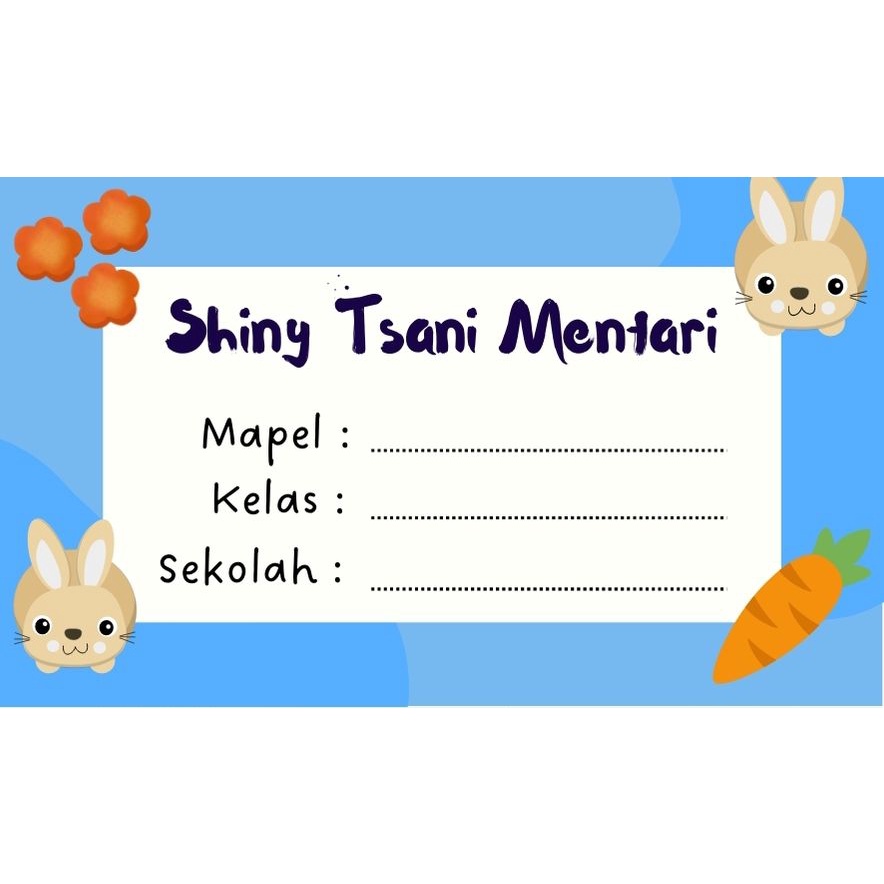 Jual Label sticker buku pelajaran sekolah custom bisa menggunakan Nama ...
