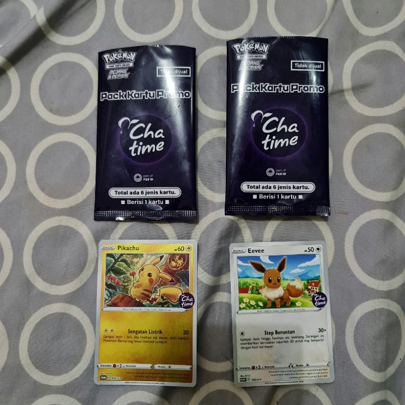 Jual Pokemon Card Kartu TCG Trading Chatime Cha Time Pikachu Dan Eevee ...