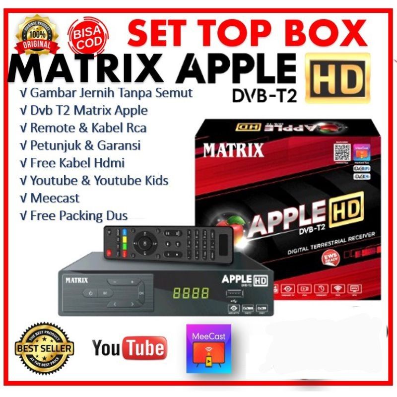 Jual DIGITAL TV MATRIX APPLE HD DVB T2 SET TOP BOX hdmi DVBT2 STB WiFi ...