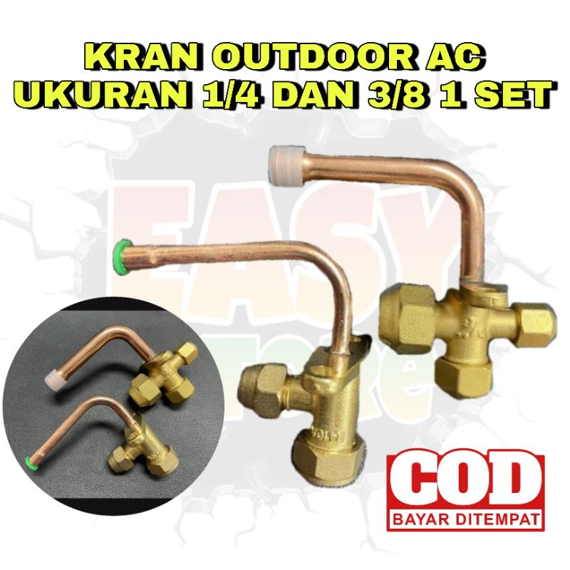 Jual Kran Outdoor AC R22 1 set ukuran 1/4 & 3/8 / Kran Valve | Shopee ...