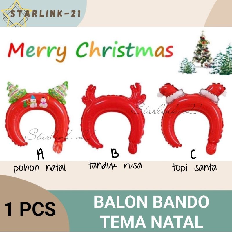 Jual BALON BANDO NATAL | Balon Christmas | Balon Santa | Balon Tanduk ...