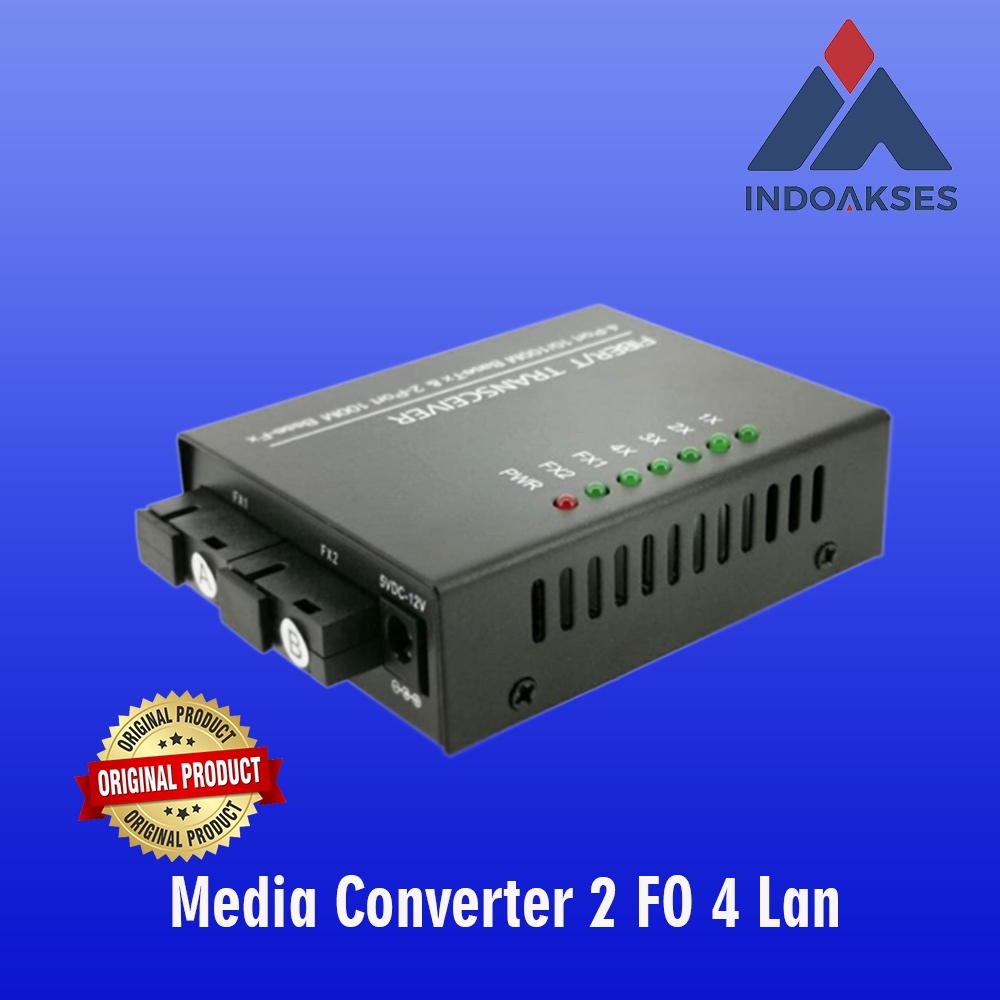 Jual Media Converter Fiber Optic 2 FO SC 4 RJ45 LAN HTB 2FO 4LAN Ethernet Switch | Shopee Indonesia