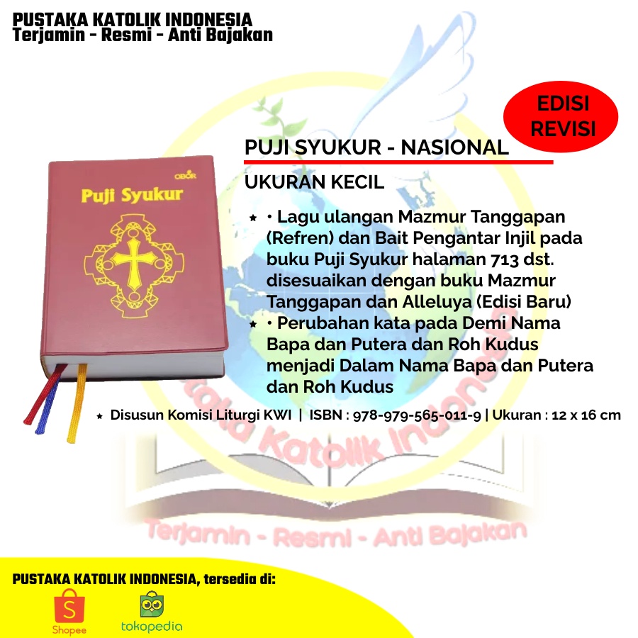 Jual (Edisi Revisi) Puji Syukur - Nasional - Ukuran Kecil | Shopee ...