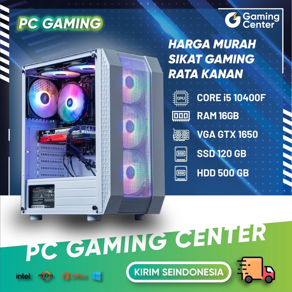 Jual PC GAMING FULLSET INTEL CORE I5 VGA GTX 1650 4GB RAKIT PC GAMING DESAIN RENDERING LIVE ...