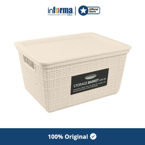 Jual Informa 28.5X21.1X15.6 Cm Kotak Penyimpanan Dengan Tutup - Krem ...