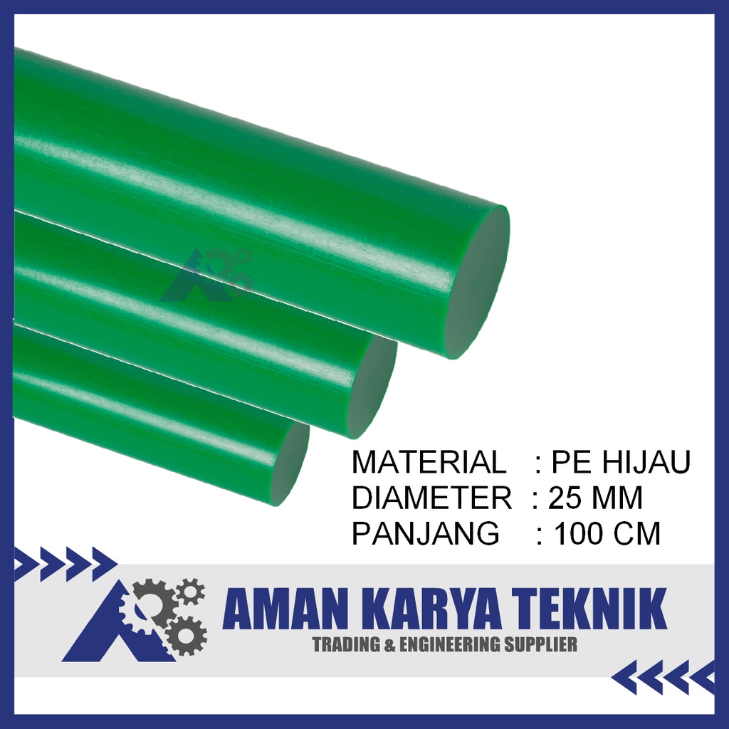 Jual Nylon PE Hijau Batangan (PE Rod) Dia. 25 mm x 1000 mm | Shopee Indonesia